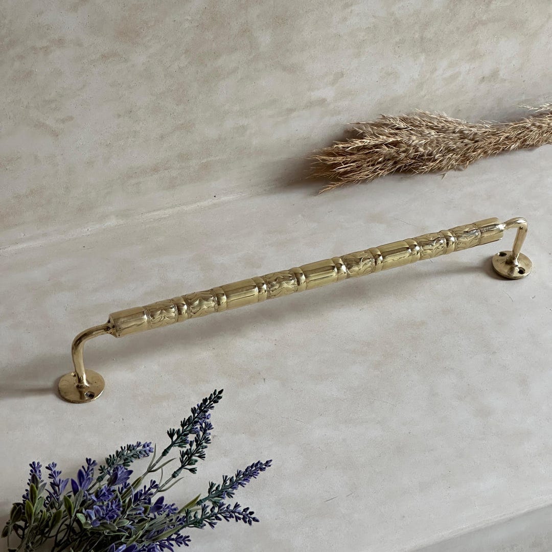 Custom Unlacquered Brass Towel Rod - Solid Brass Towel Holder - Heavy ...
