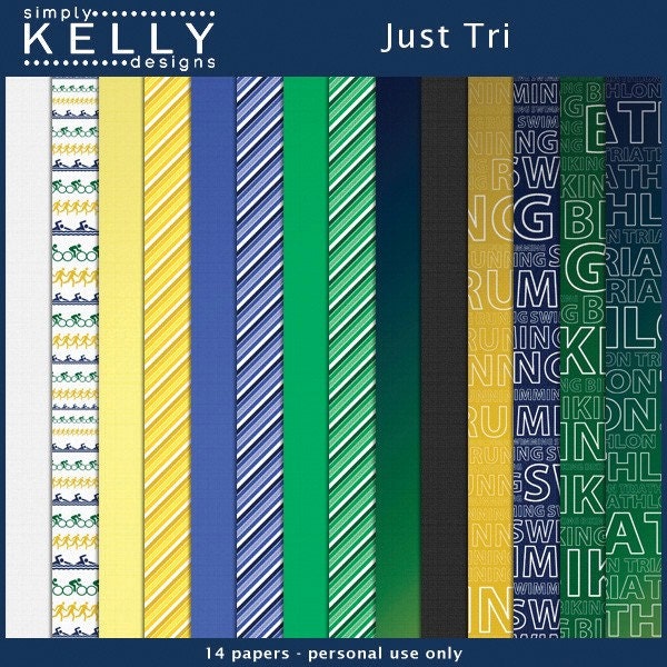 Just Tri Triathlon Digital Scrapbook Kit Instant Download - Etsy