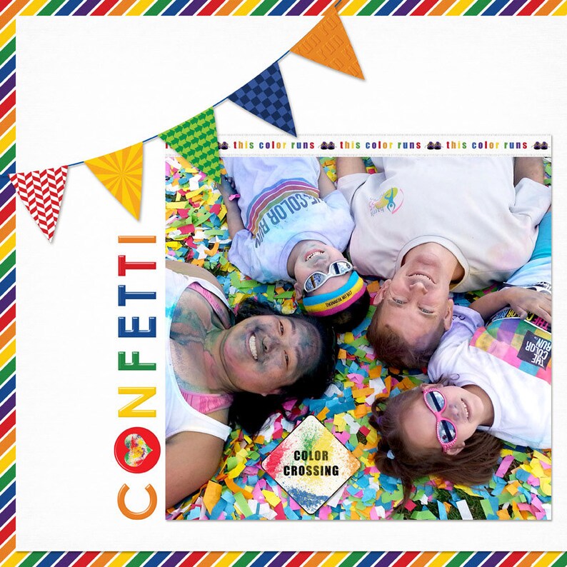 Run in Color Color Race Digital Scrapbook Kit Instant - Etsy