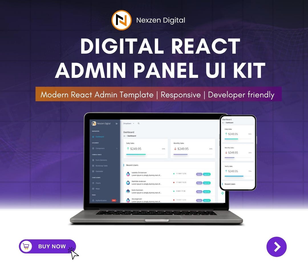 React Admin Dashboard Template Vite & Bootstrap 5 UI Kit, Saas ...