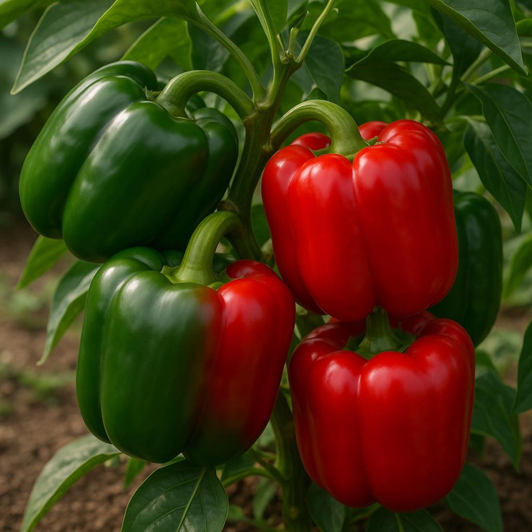 25 Emerald Giant Bell Pepper Seeds | NON-GMO Heirloom | Thick Sweet ...