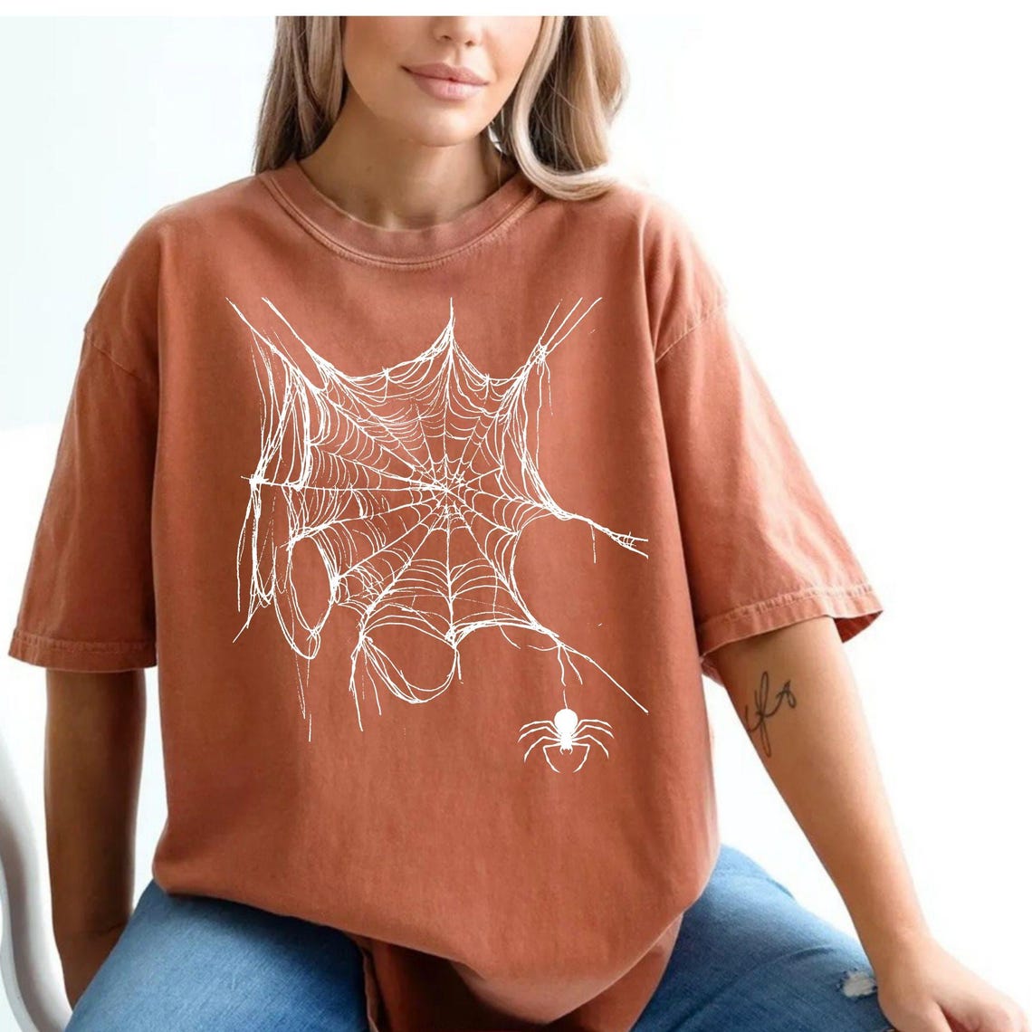 Spider Web Shirt, Halloween Tshirt, Spooky Season, Spider Shirt ...