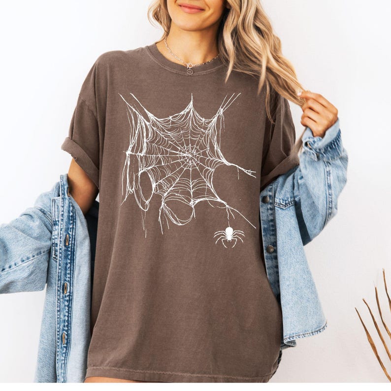 Spider Web Shirt, Halloween Tshirt, Spooky Season, Spider Shirt ...
