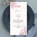 Cherry Blossom Menu Template | Elegant Floral Wedding Menu | Baby ...