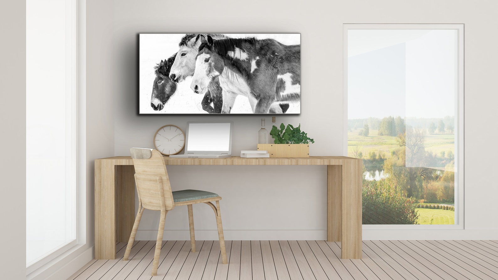 American Paint Horse Print Pinto Tobiano Overo Tovero Black and White ...