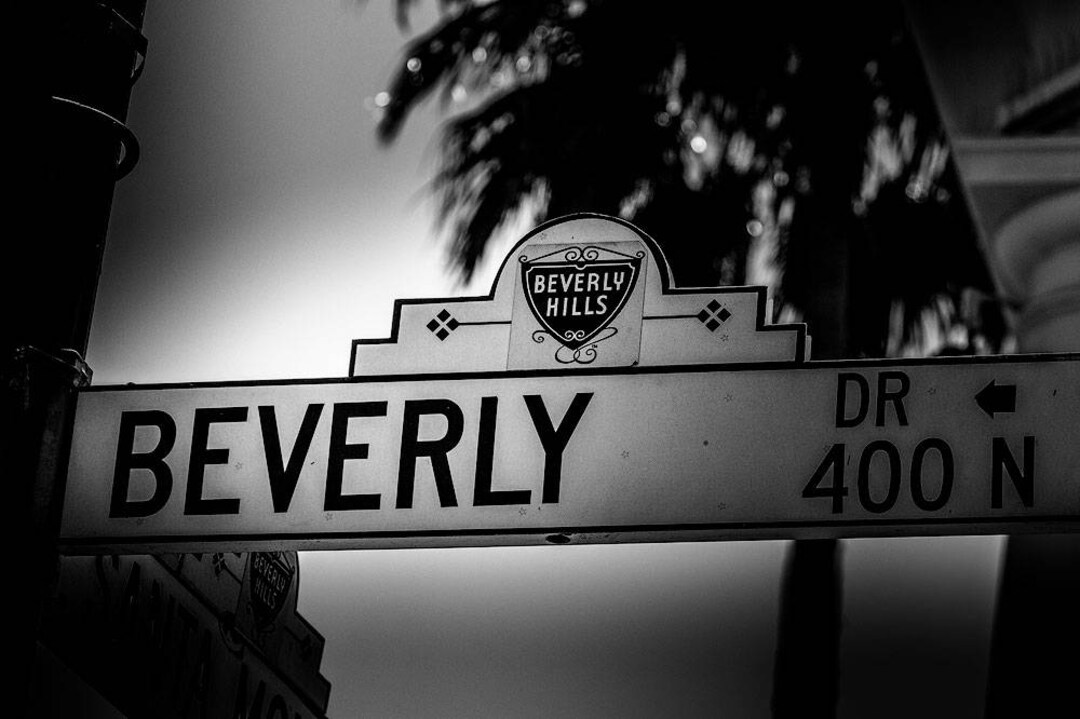 Beverly Drive Print Beverly Hills Art Famous Street Sign Black and ...