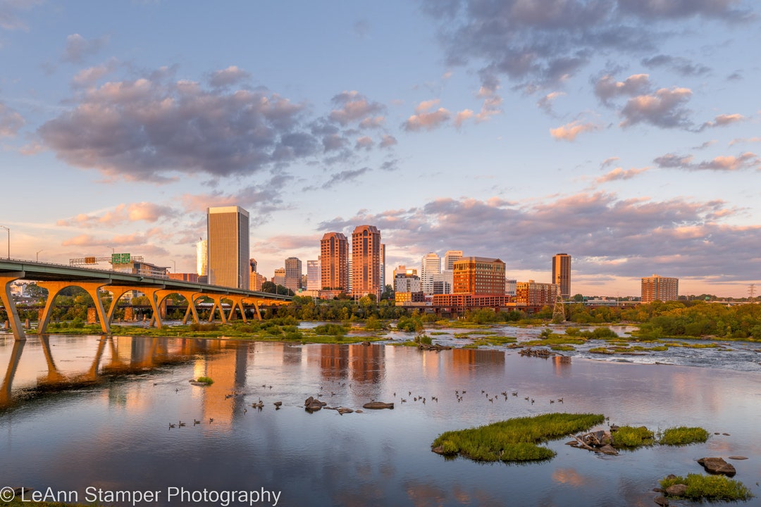 Richmond Virginia Print RVA Downtown Richmond Manchester Bridge James ...