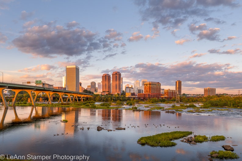 Richmond Virginia Print RVA Downtown Richmond Manchester Bridge James ...