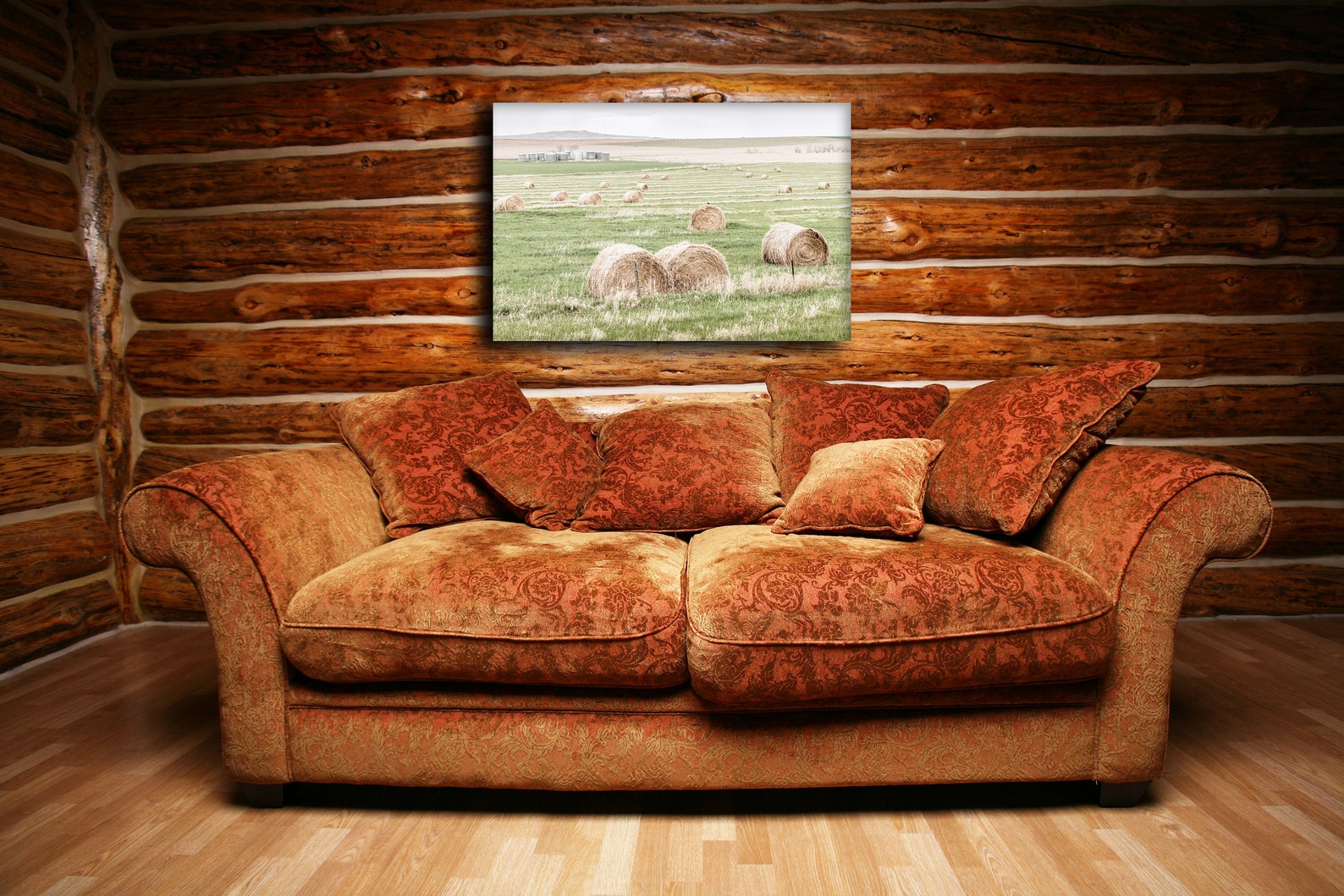 Hay Field Hay Bales Print Rustic Farmhouse Wall Art Neutral - Etsy