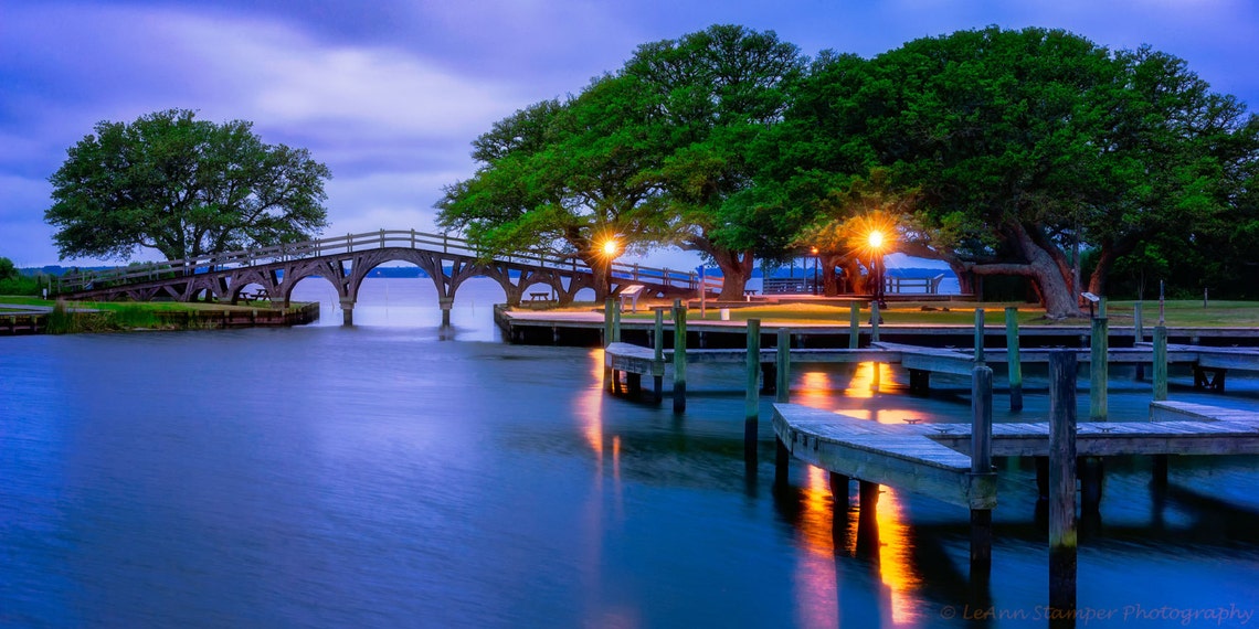 Live Oak Bridge Currituck Lighthouse Print Corolla North | Etsy