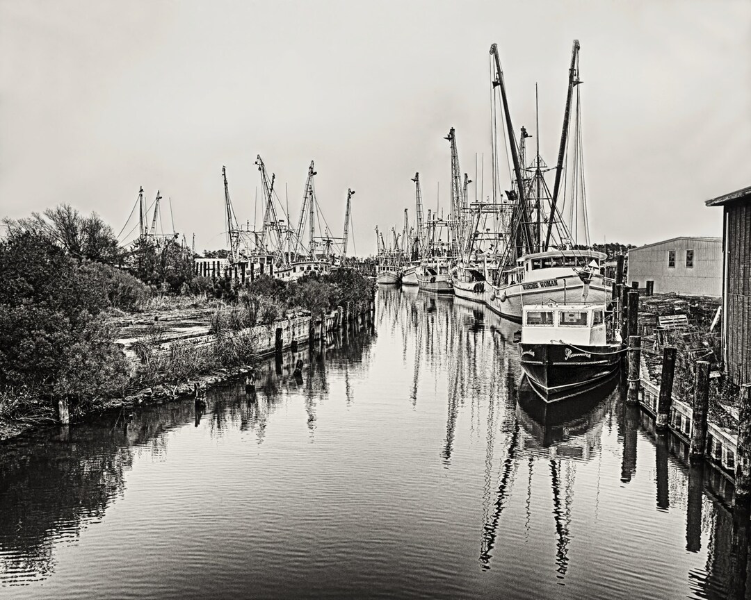 Swan Quarter North Carolina Fishing Shrimp Boat Print Outer Banks OBC ...