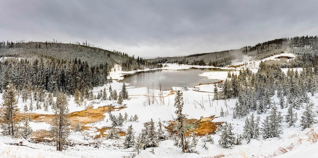 Yellowstone Snowy Landscape Print National Park Fine Art Photography ...