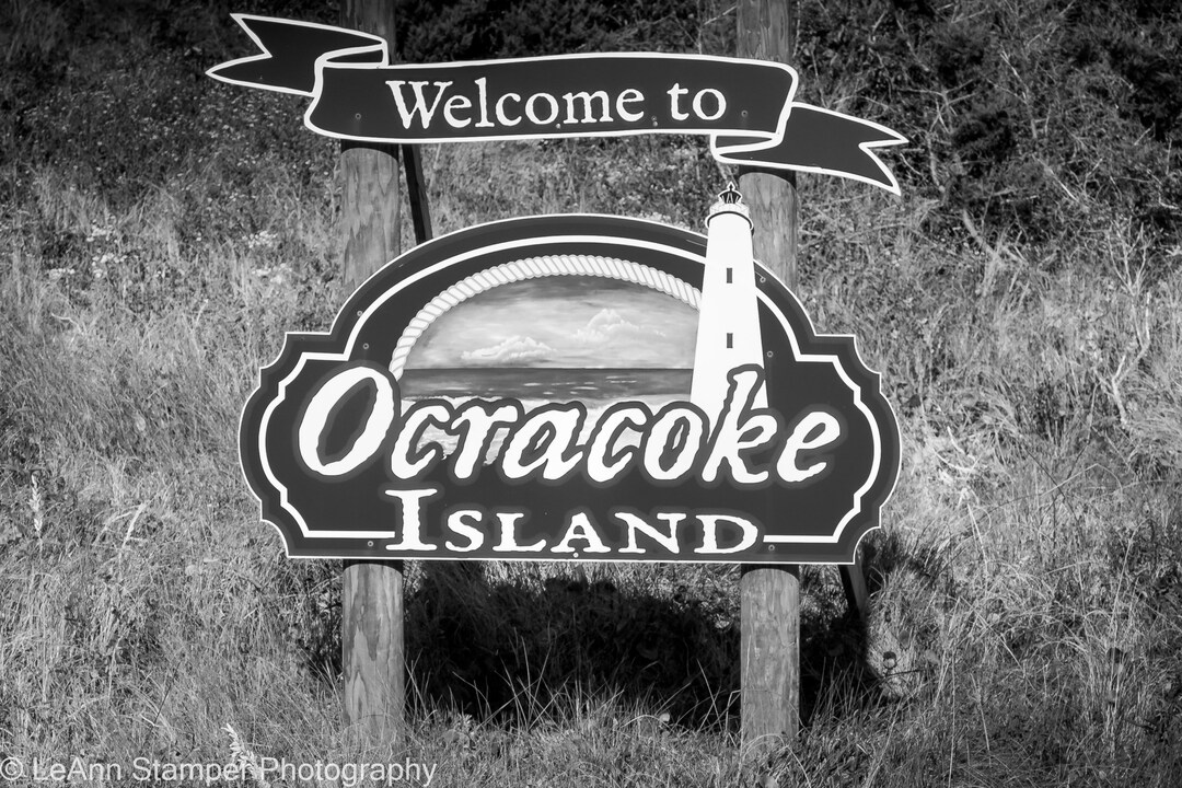 Welcome to Ocracoke Island Sign Print North Carolina NC Beach Outer ...