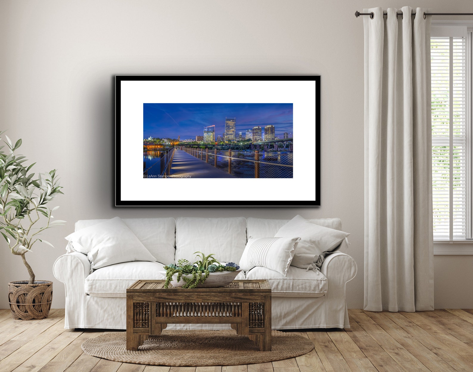Richmond Virginia Print RVA Downtown Skyline Manchester Bridge James ...
