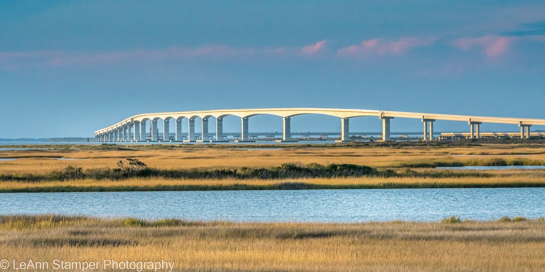 Oregon Inlet Bridge Print Cape Hatteras Beach North Carolina NC Outer ...