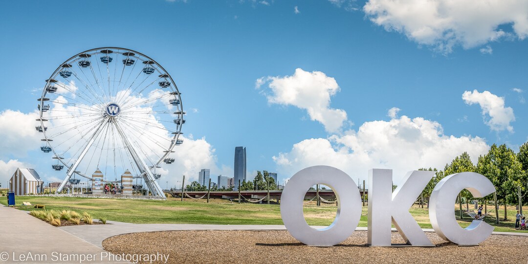 Wheeler Ferris Wheel Wheeler District Print Oklahoma City Skyline ...