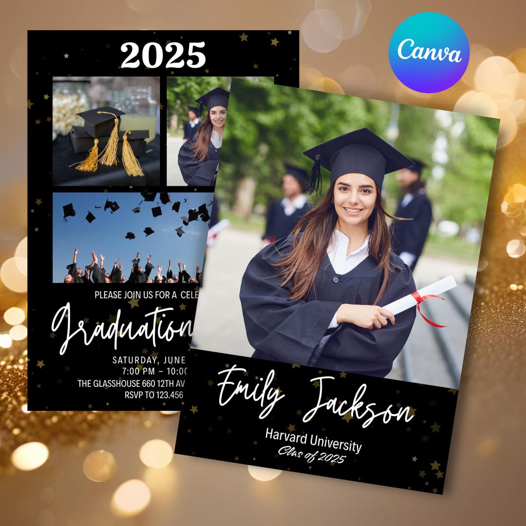 Graduation Invitation 2025 Template, Modern Graduation Announcement ...