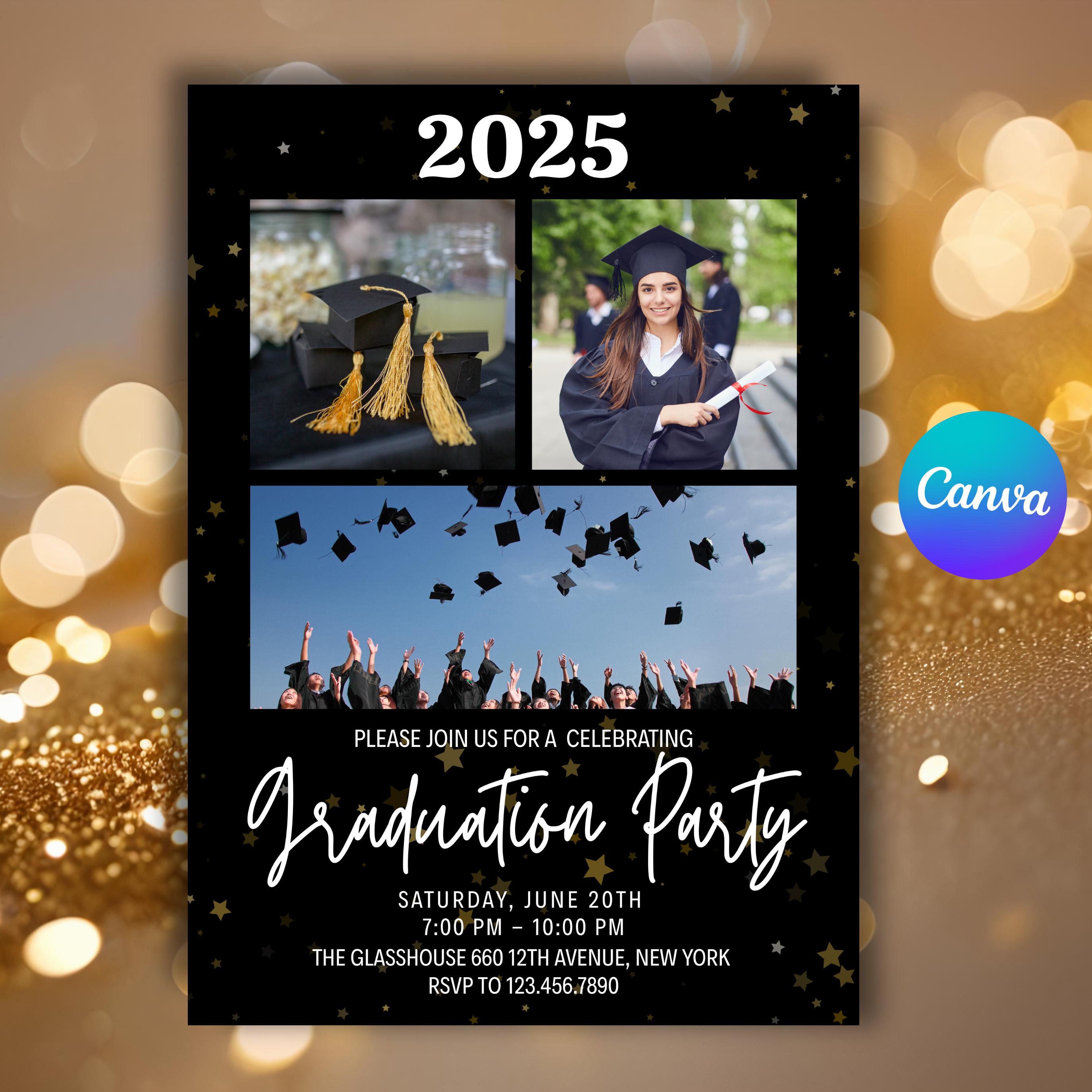 Graduation Invitation 2025 Template, Modern Graduation Announcement ...