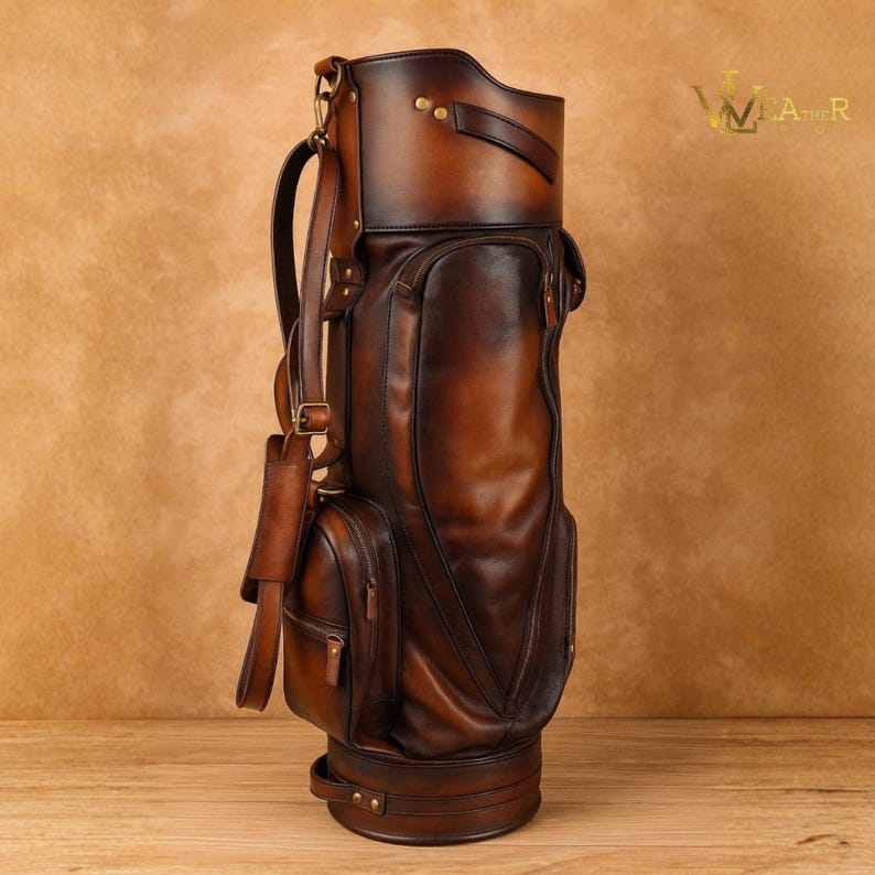 Premium Leather Golf Bag With Matching Leather Covered Clubs, Luxury ...