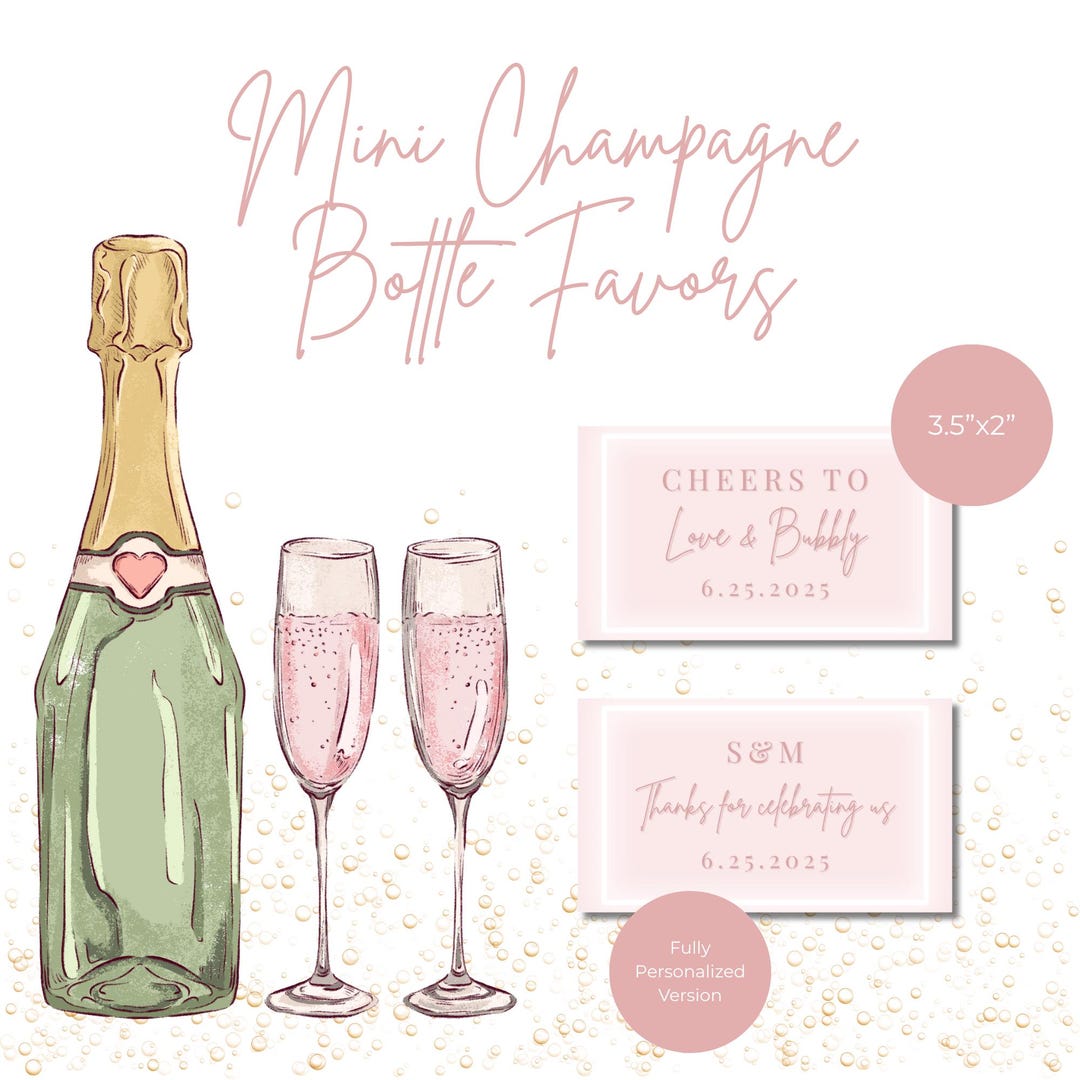 Mini Champagne Bottle Labels Printable|love & Bubbly Bridal Shower ...