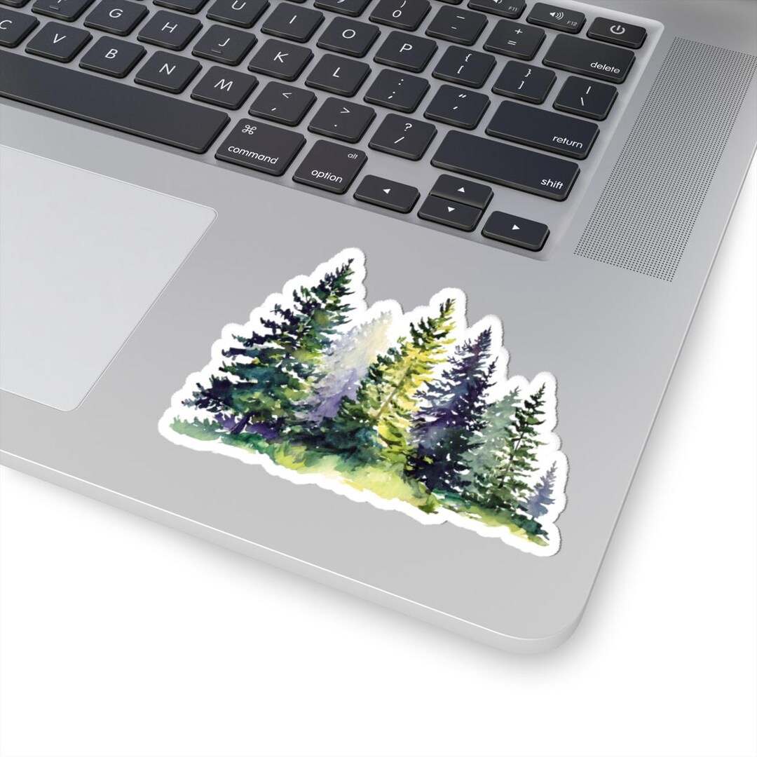 Watercolor Forest Trees Sticker | Nature Landscape Decal - Etsy