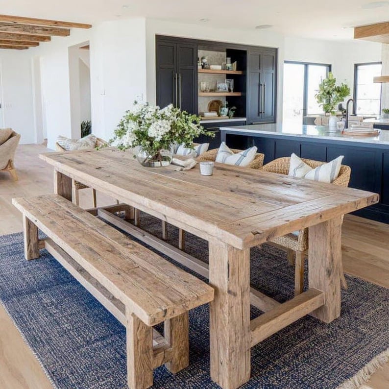 Handmade Table, Walnut Dining Table, Solid Wood Table, Custom Size ...