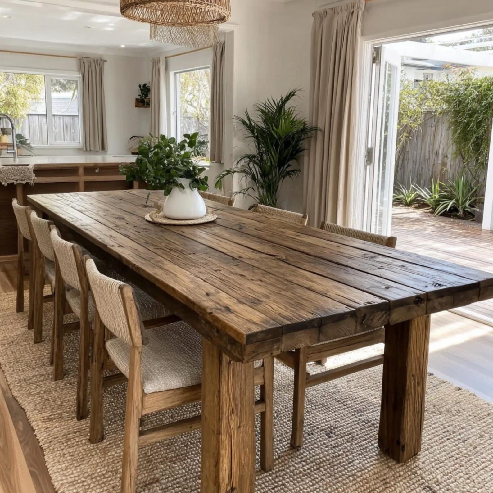 Handmade Oak Slab Dining Table – Rustic Scandinavian Design - Etsy