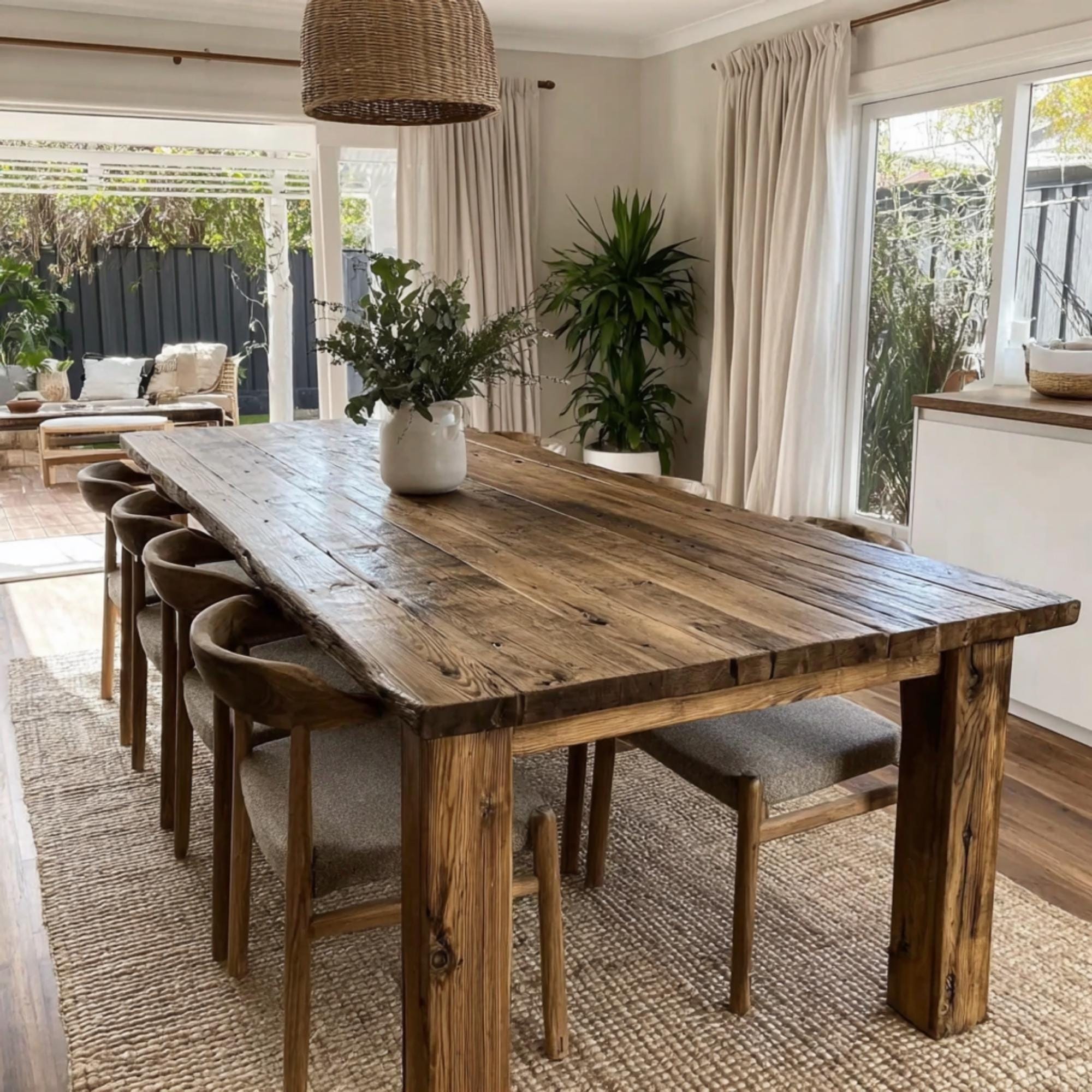 Handmade Oak Slab Dining Table – Rustic Scandinavian Design - Etsy