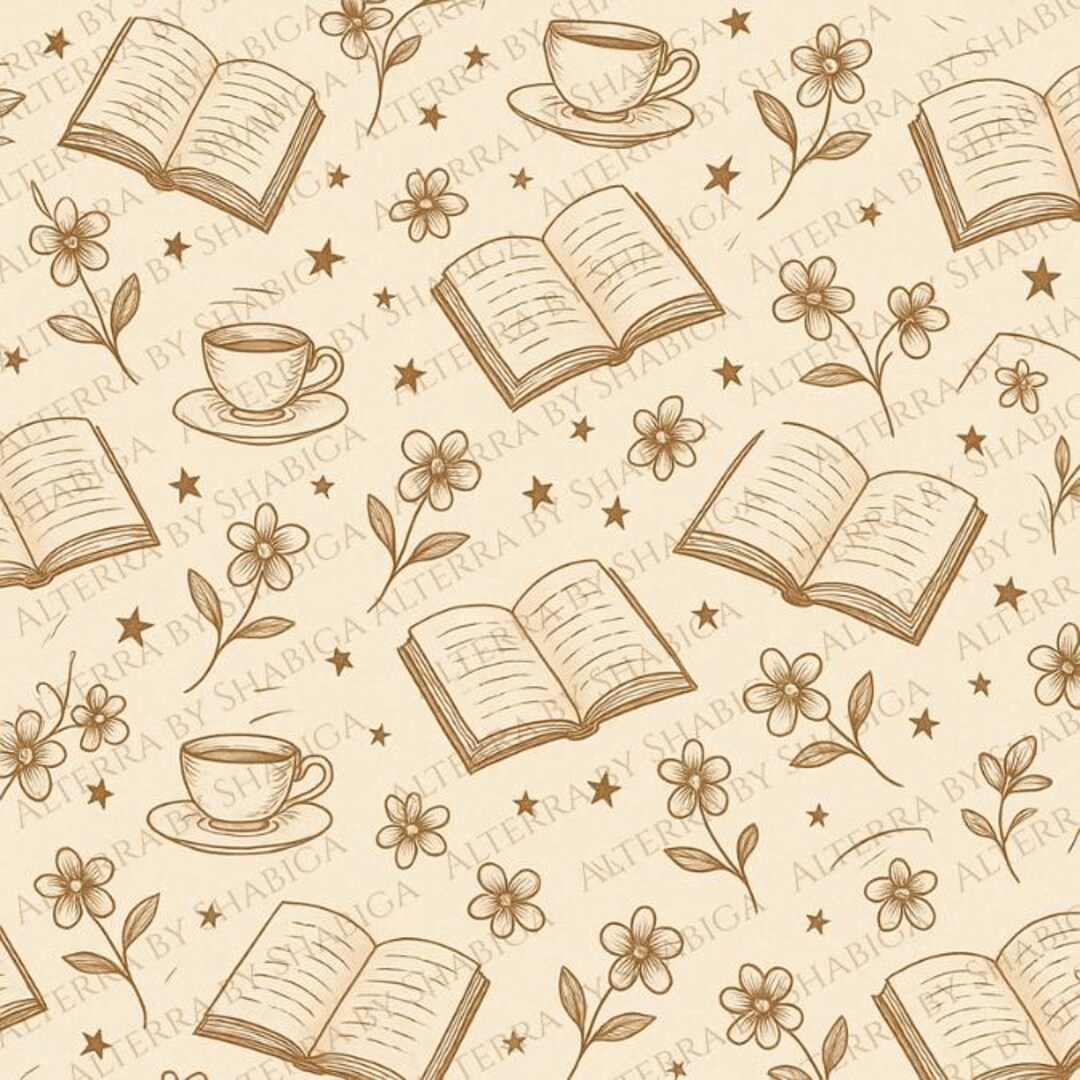 Vintage Bookish Endpaper Printable for Bookbinding and Journals 8.5x11 ...