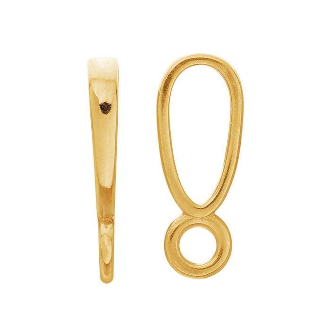 14K Yellow or White Gold Pendant Bail With Ring, Choose Your Style - Etsy