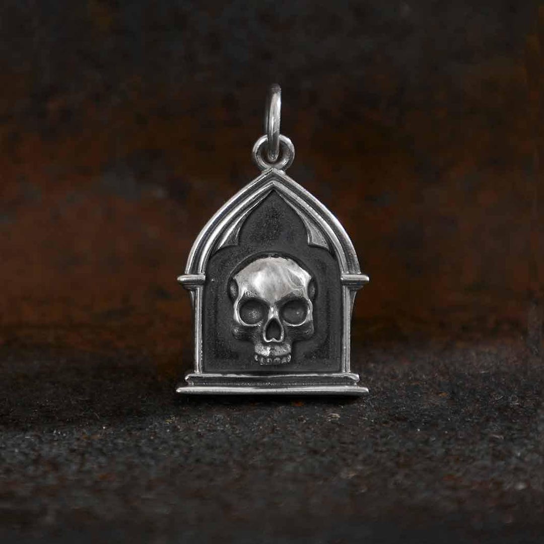 Sterling Silver Reliquary Skull Charm 21x13mm - Etsy