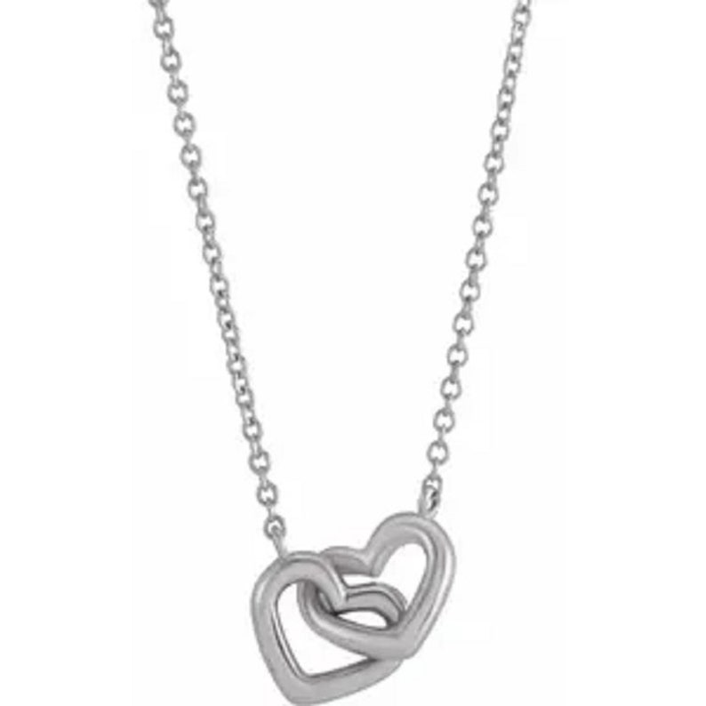 14K Gold Interlocking Heart 16 Necklace Also Available - Etsy