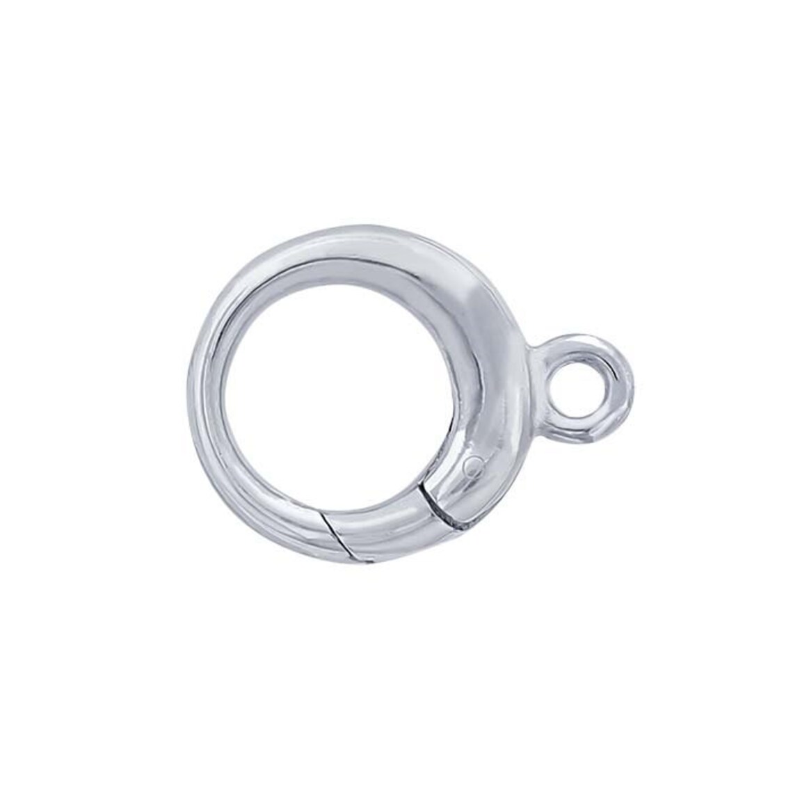 Sterling Silver Round Push Clasp With Ring - Etsy