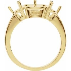 Pearl & Gemstone Ring Mounting: Sterling Silver or 14k Gold - Etsy