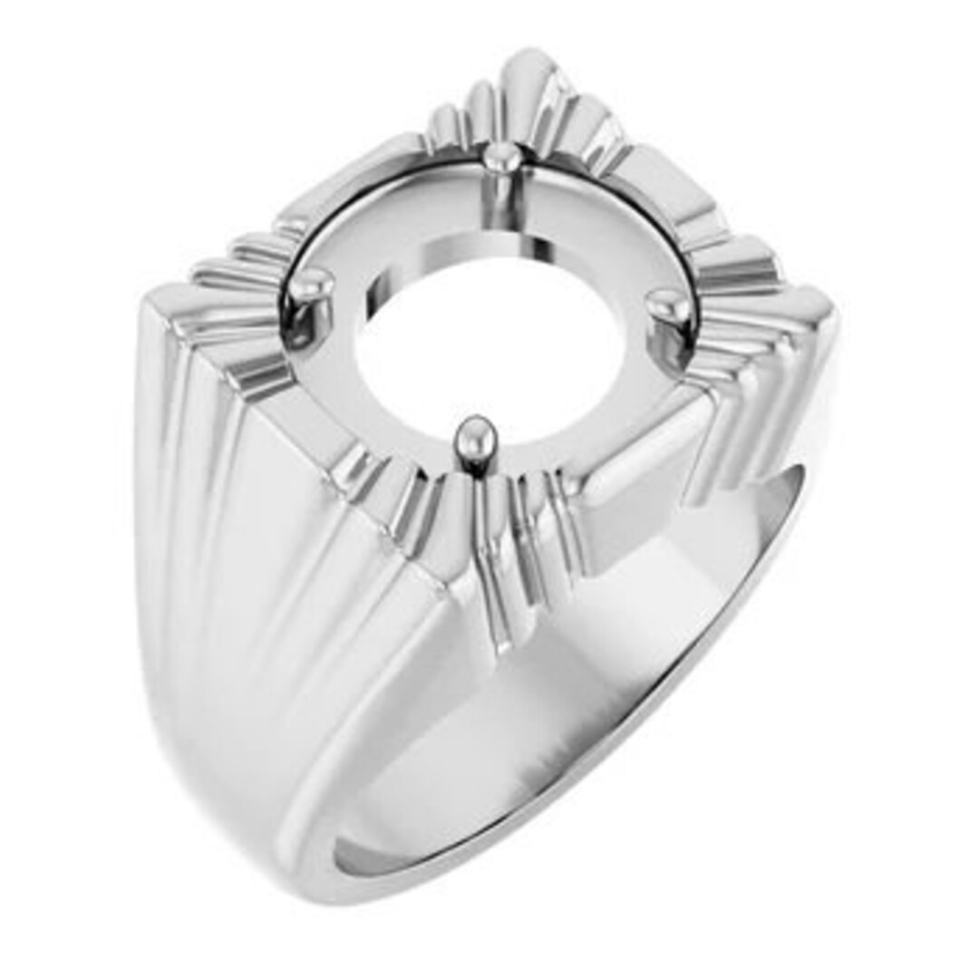 Sterling Silver Ring Mounting: Custom Gemstone Setting, Mens Size 10 - Etsy