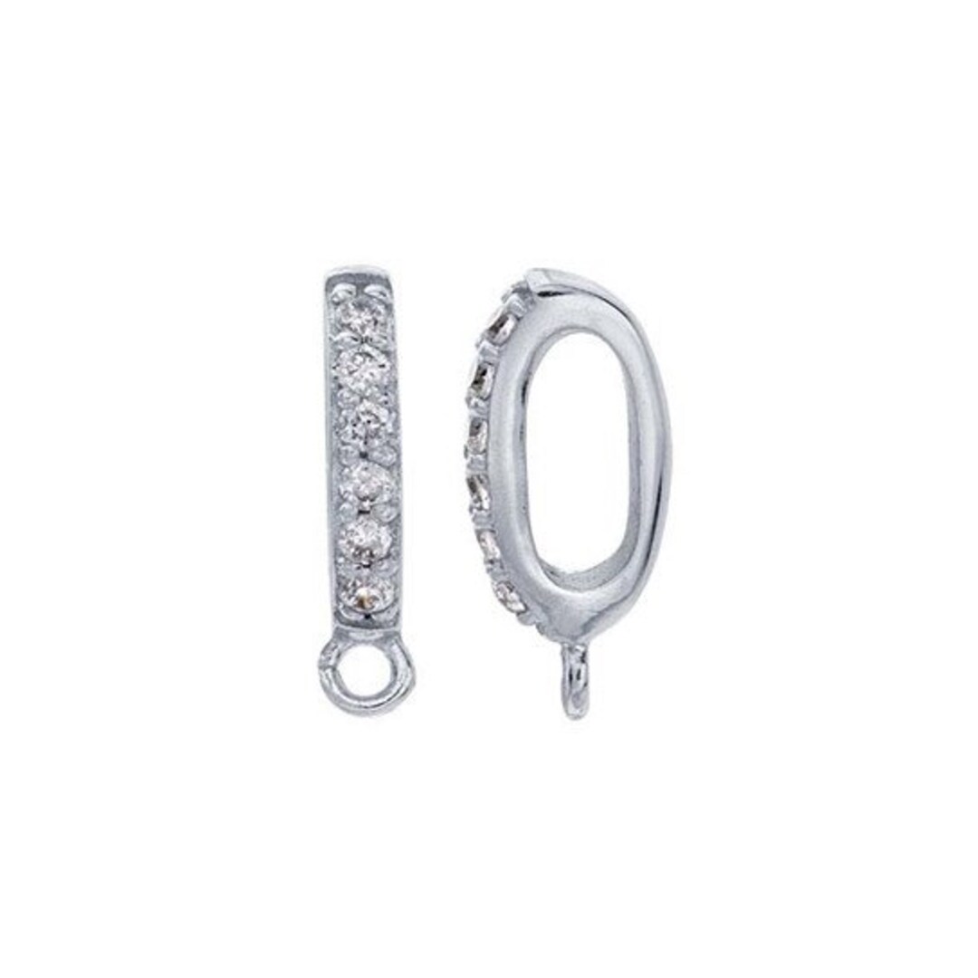 14K White Gold Diamond-set Pendant Bail With Ring - Etsy