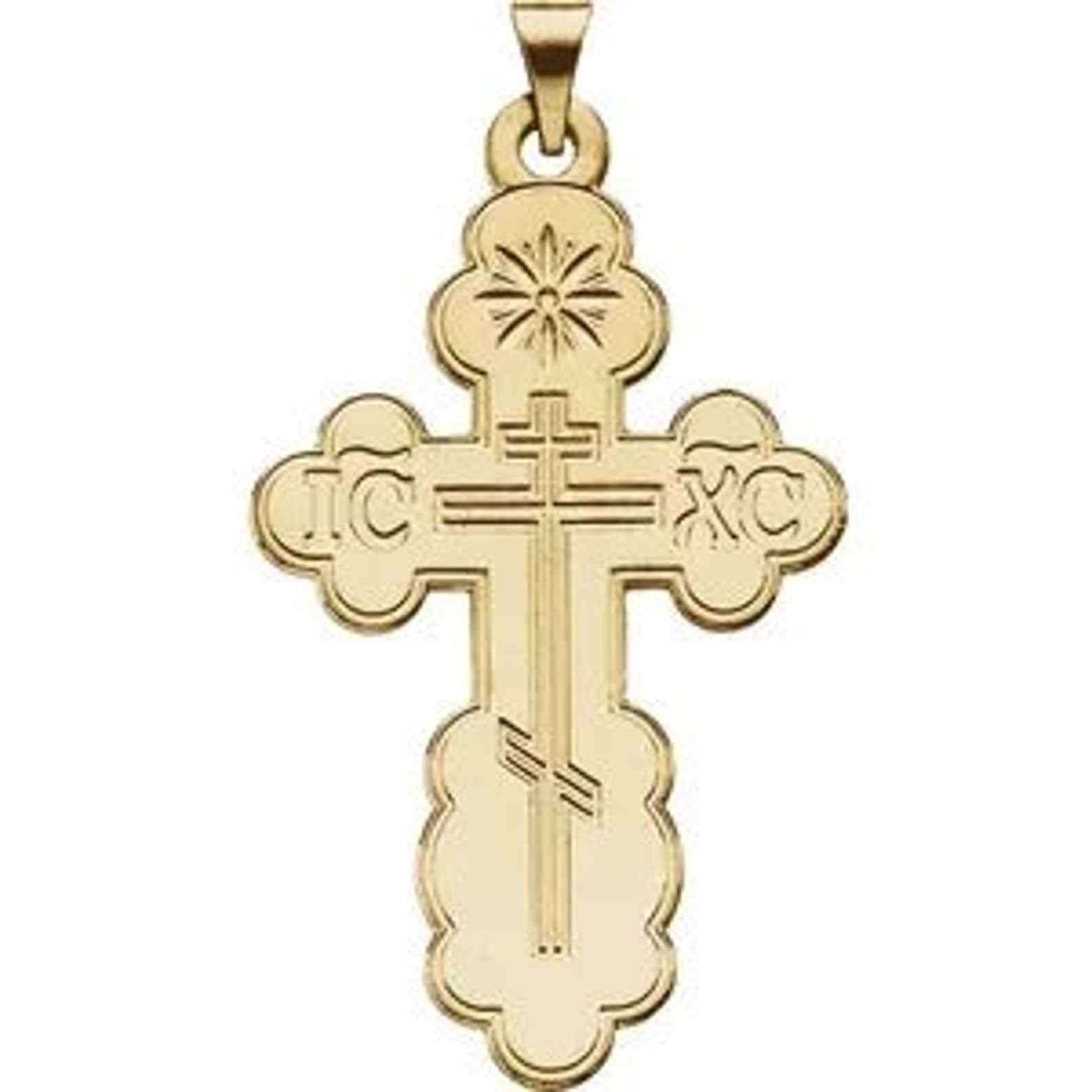 Orthodox Cross Pendant in Solid 14k Yellow O White Gold, 4 Sizes ...