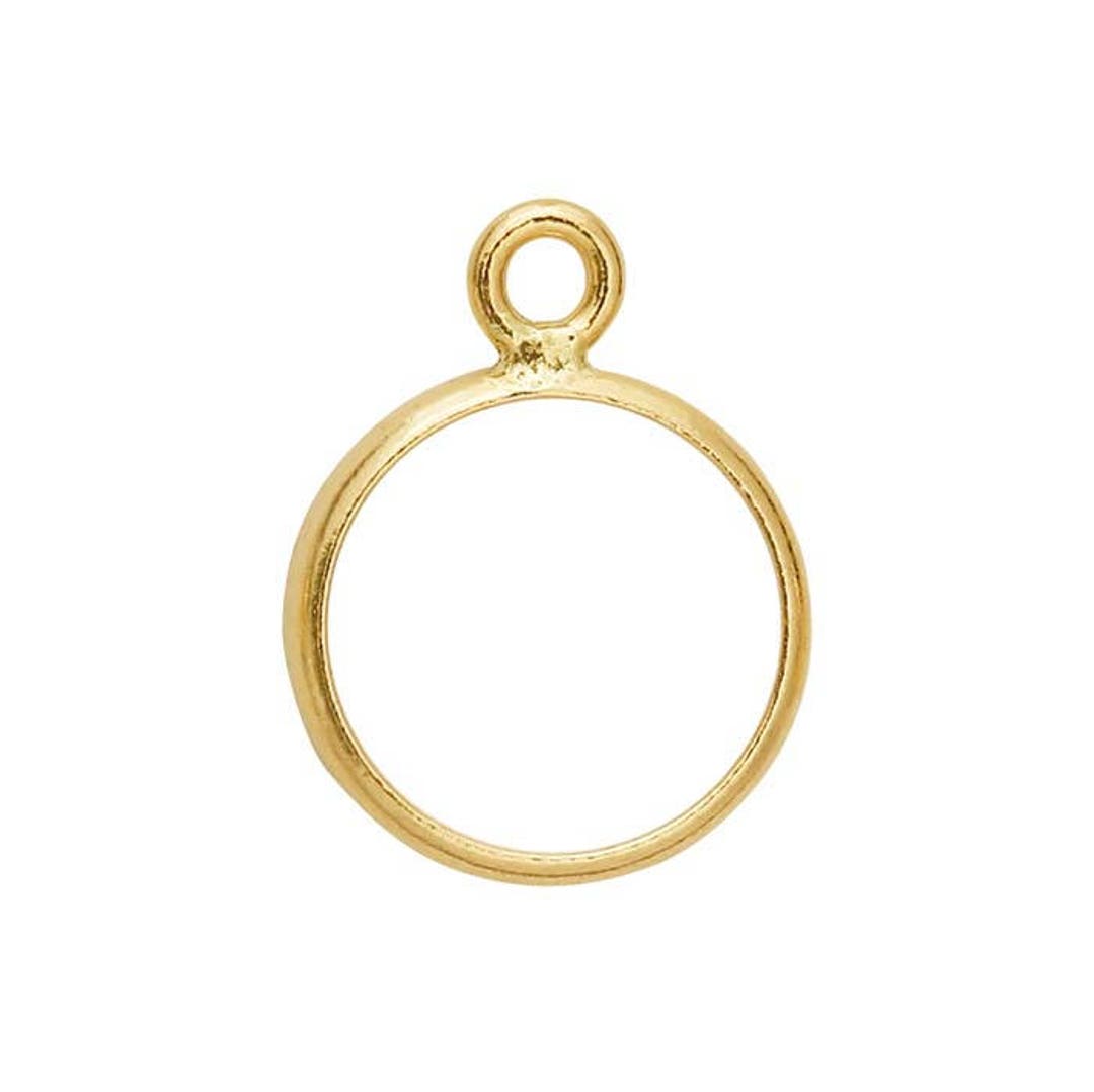 14K Yellow Gold 6mm Open Round Bezel Component Mounting - Etsy