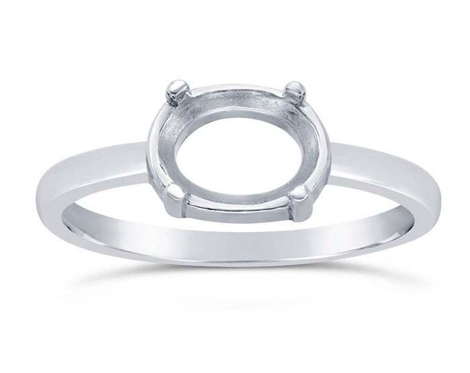 Sterling Silver Oval Ring Mounting, Choose Your Size - Etsy