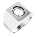 Sterling Silver Men's Ring Mounting: Customizable Emerald or Oval Stone ...
