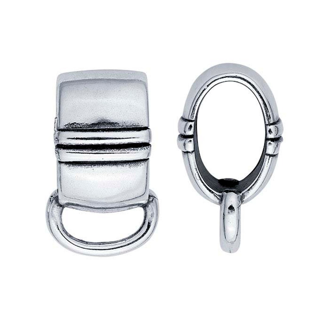 Sterling Silver Line Design Pendant Bail With Ring - Etsy
