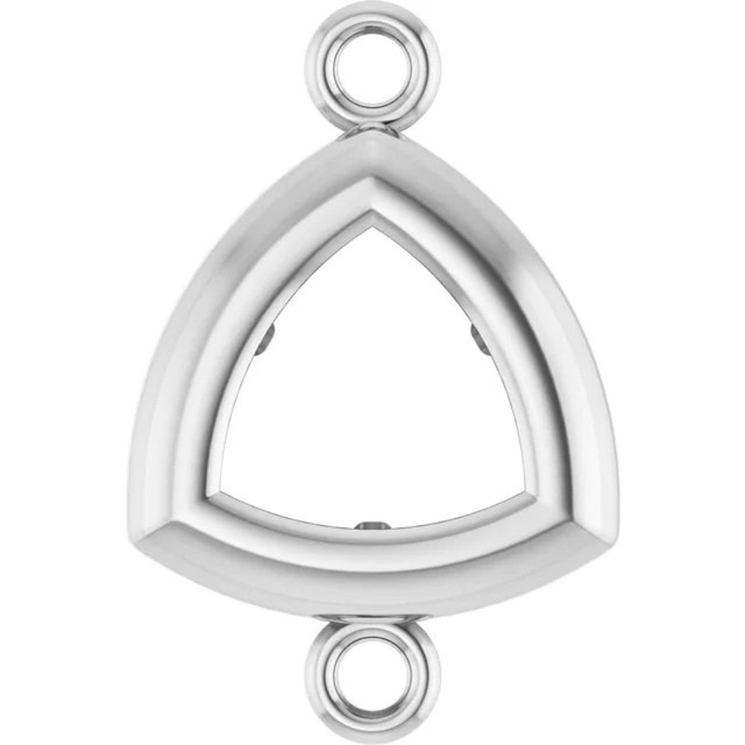 Trillion Cut Back Set Bezel Mounting in Sterling Silver or 10k Gold, - Etsy