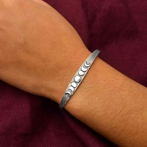 Sterling Silver Moon Phase Bracelet - Etsy
