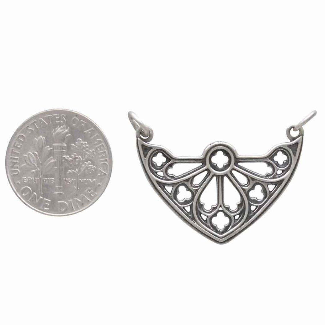 Silver Cathedral Rose Window Pendant Festoon 23x28mm - Etsy