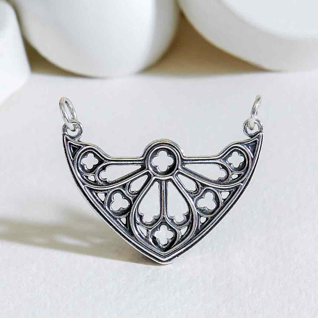 Silver Cathedral Rose Window Pendant Festoon 23x28mm - Etsy