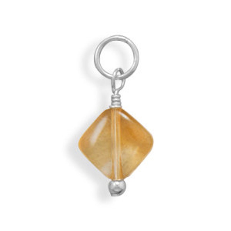 Citrine Charm November Birthstone 925 Sterling Silver - Etsy