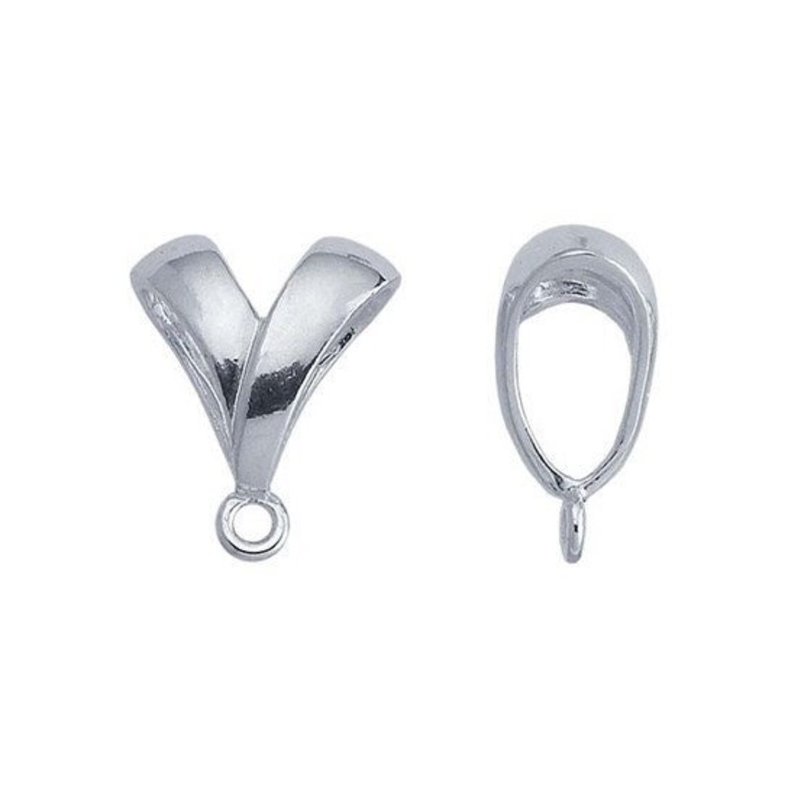 Sterling Silver V-shape Pendant Bail With Ring - Etsy
