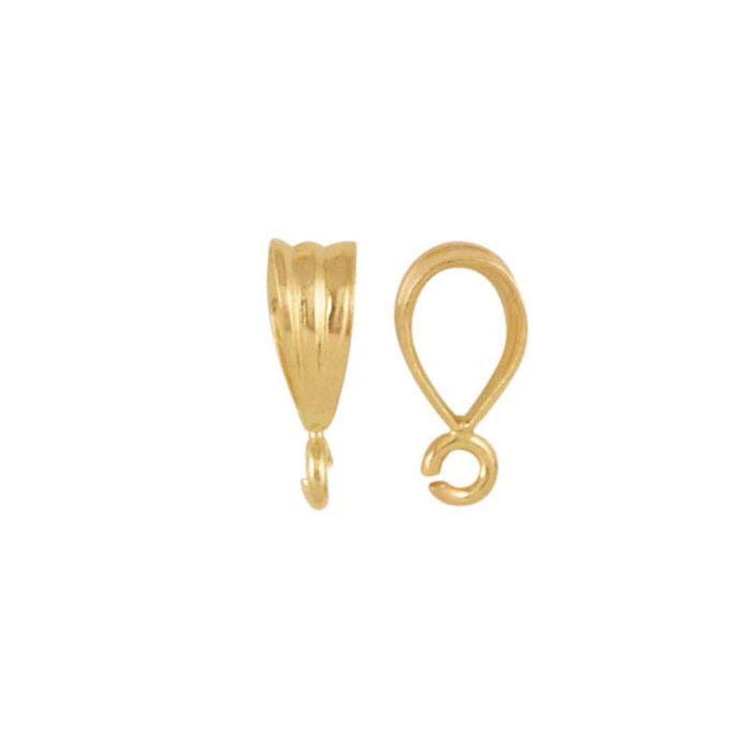 14K Yellow Gold Pendant Bail With Open Ring 9.5 X 3mm - Etsy