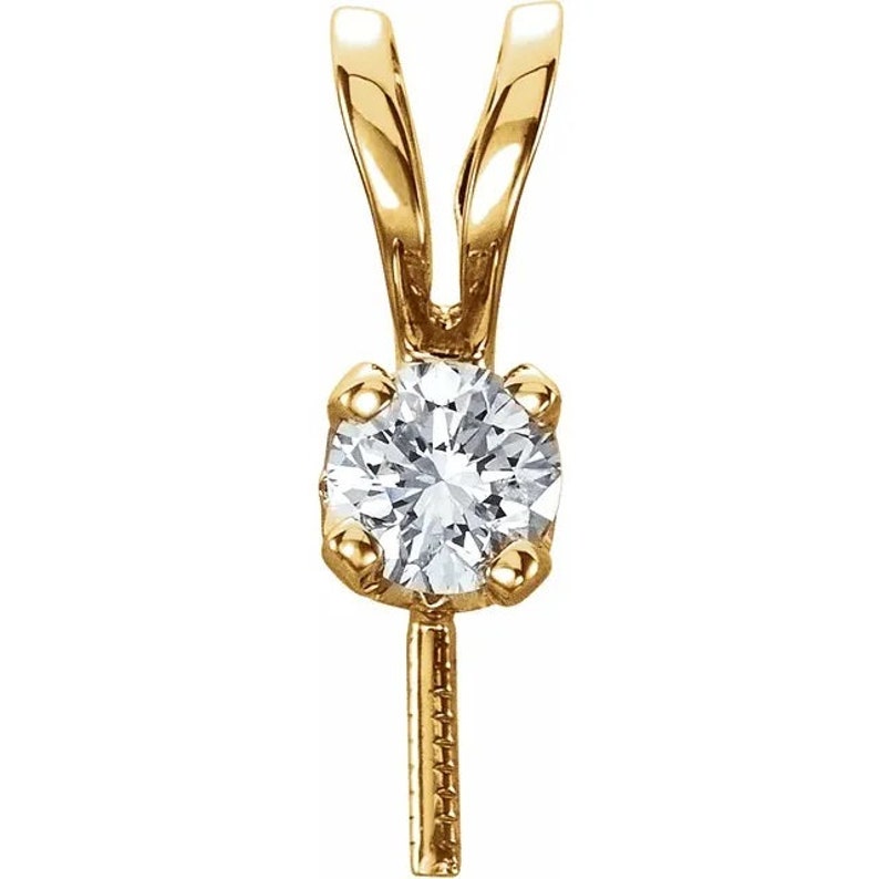 14K Gold Round Accented Pendant Mounting for 2.5-9 mm Pearl | Etsy