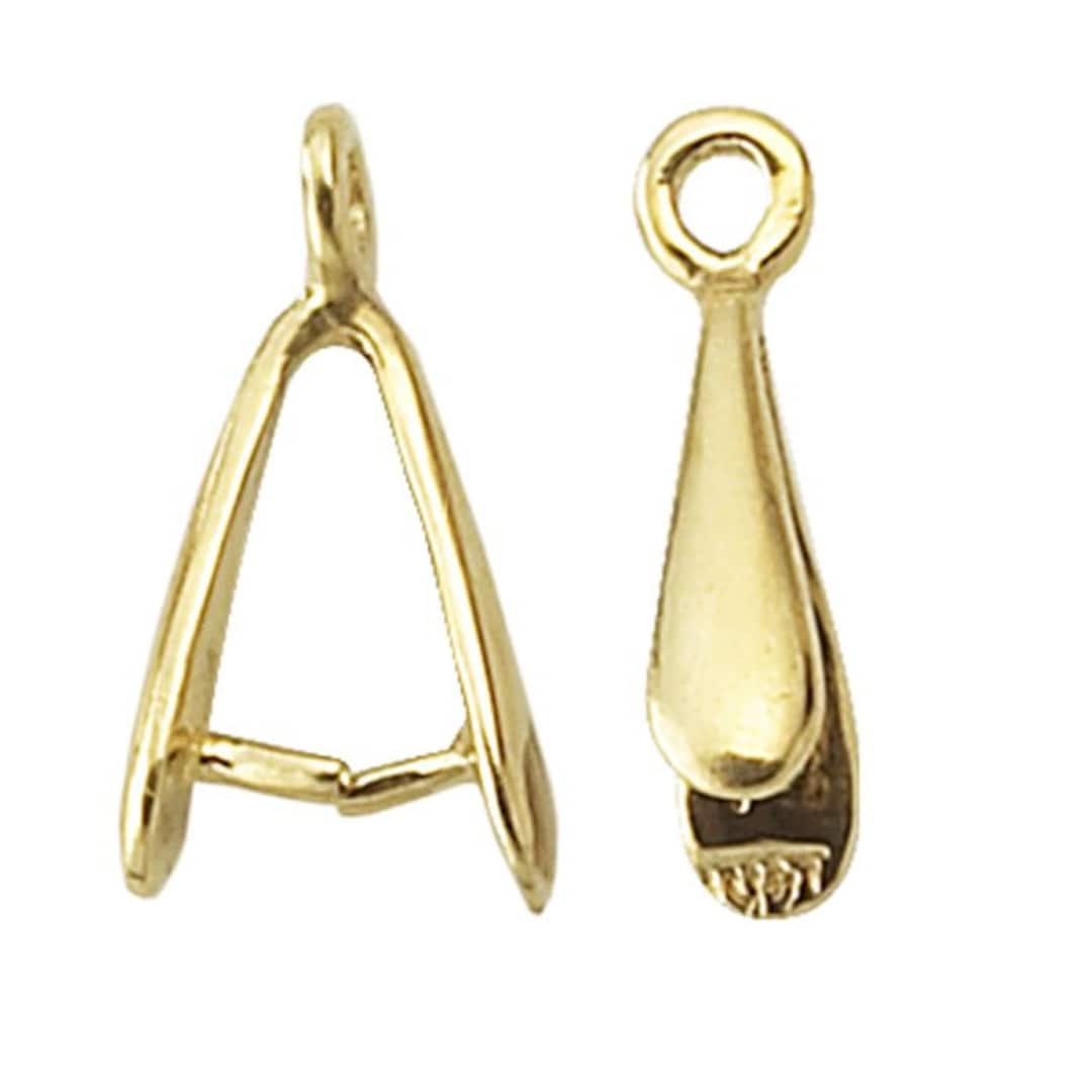 14K Yellow Gold Pinch-style Pendant Bail - Etsy